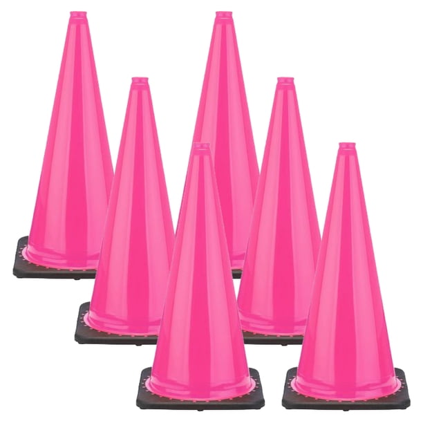 28 Inch Safety Pink Traffic Cones (6 Pk) - Walmart.com