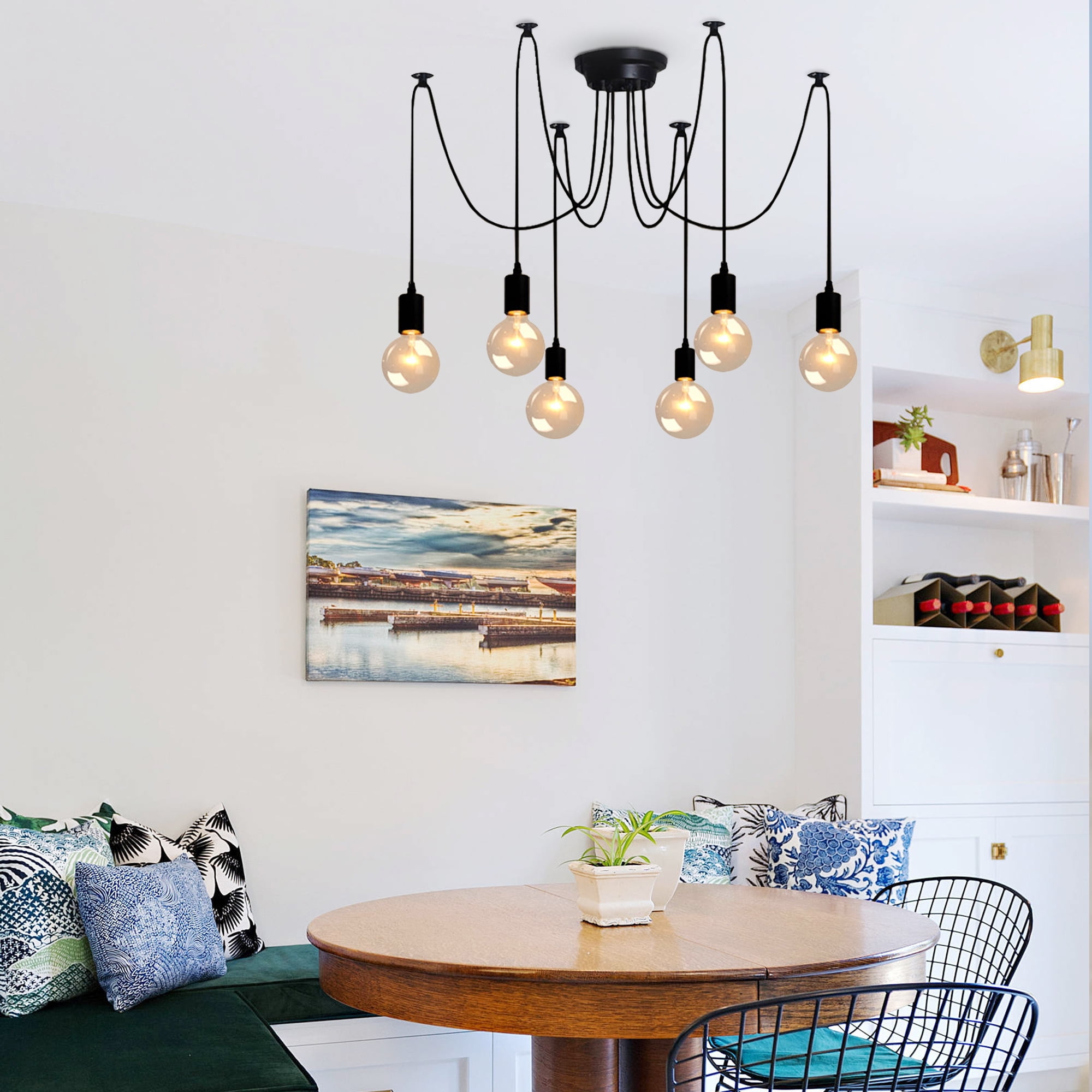 6-Light Industrial Spider Pendant Light - Walmart.com