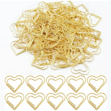 WHAMVOX 80pcs Cute Heart Shaped Paper Clips Small Paperclip Decorative ...