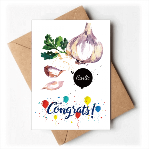 Garlic Vegetable Tasty Healthy Watercolor Wedding Cards Congratulations ...