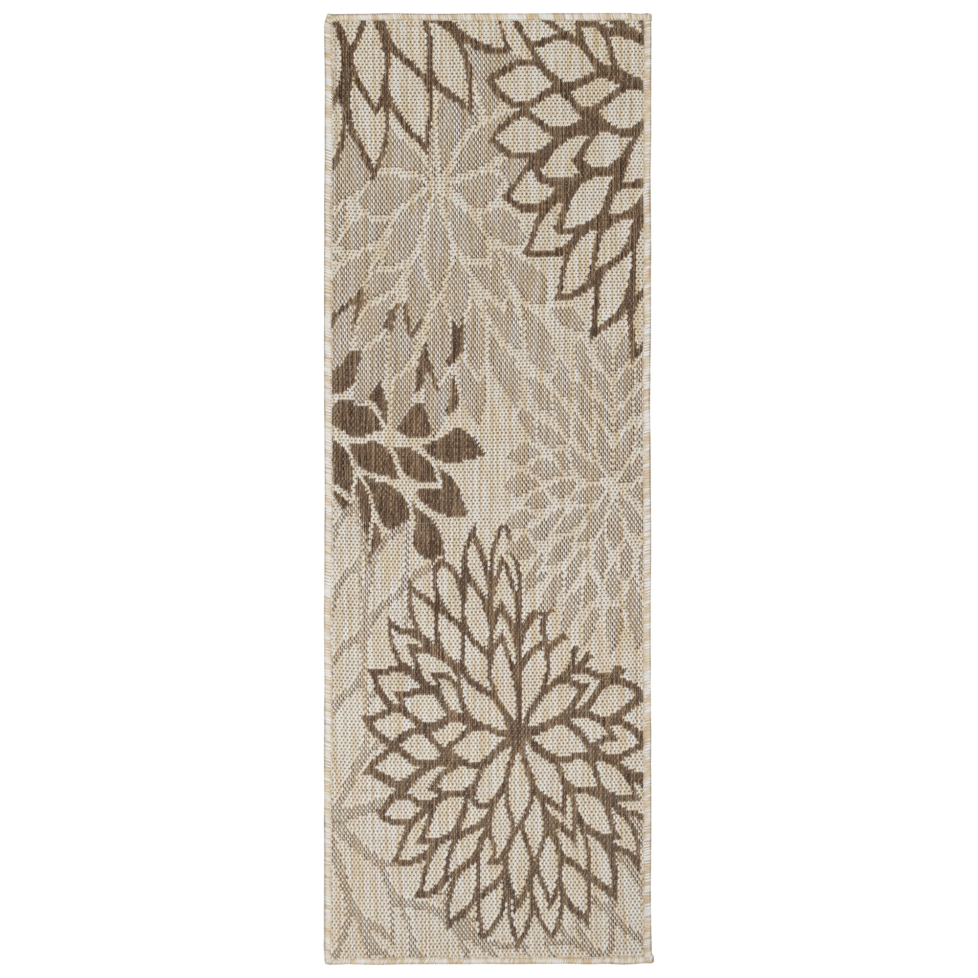 Ottomanson Landscape Floral Design 2x5 Non Shedding Indoor/Outdoor ...