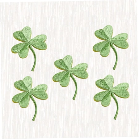 5 Pieces Four Leaf Iron On Patches Fashion Stickers Iron On Clovers ...