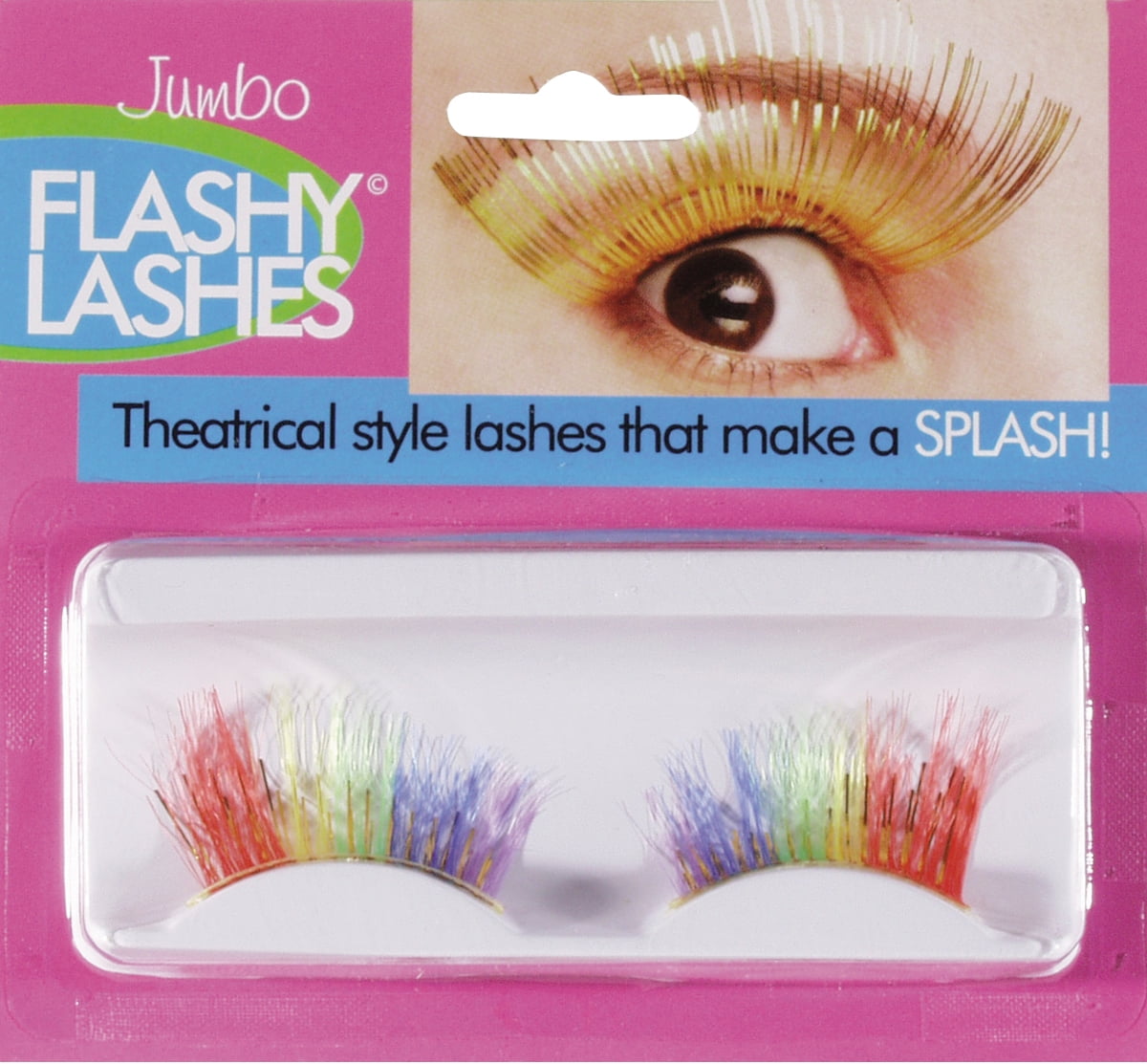 Loftus Women Flashy Lashes Costume Jumbo Eyelashes, Rainbow, One Size ...