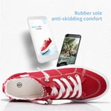 Obtaom Women's Red Canvas Slip-On Sneakers, Comfortable Low-Top Walking ...