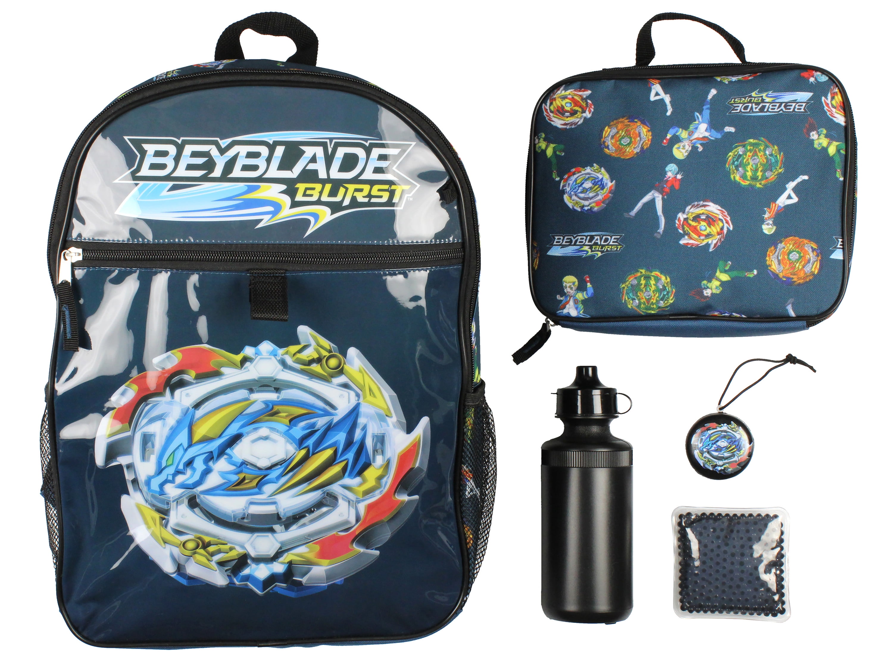 Beyblade Burst Spinner Tops Backpack Lunch Bag Water Bottle 5 PC Mega ...