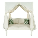 Churanty Outdoor Patio Sunbed Daybed with Canopy, Beige - Walmart.com