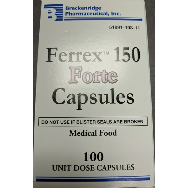 Ferrex 150 Forte Capsules - 100 Count Blister Pack - Walmart.com