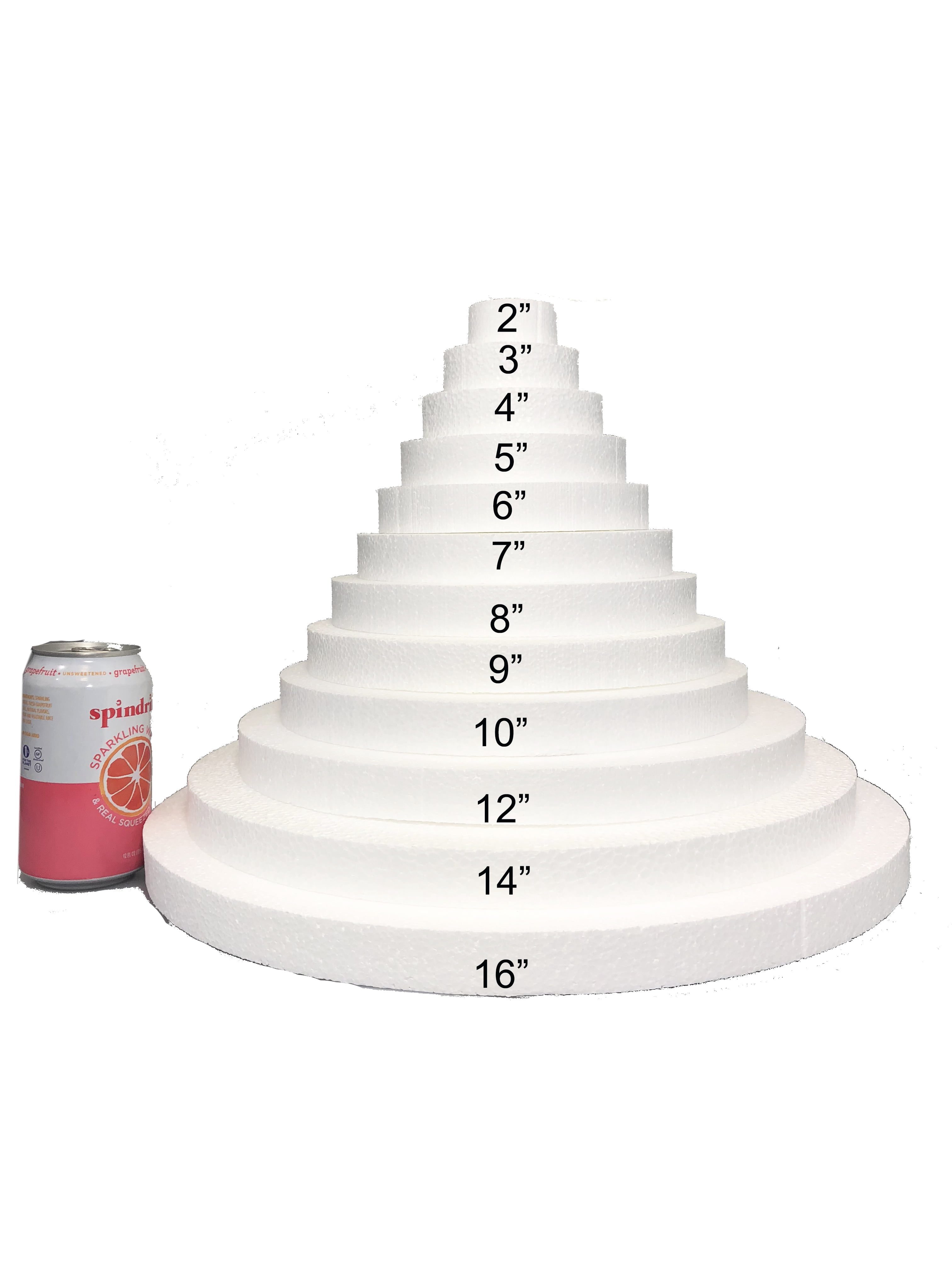 White 4x1 Inch Round Smooth Foam Craft Disc for Decorations, Crafting ...