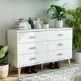 Furniture of America Pives Mid-Century Modern Wood 6-Drawer Dresser in ...