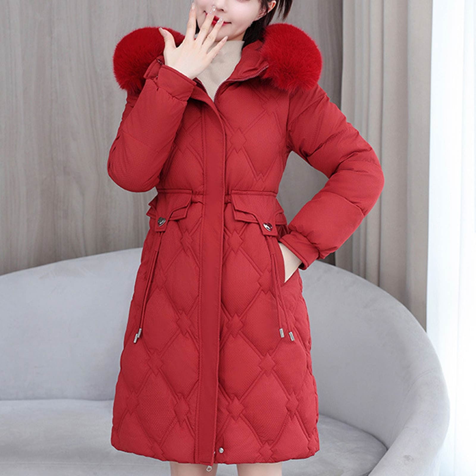 Click here for Uppada Long Winter Puffer Coat For Women Winter Fa... prices
