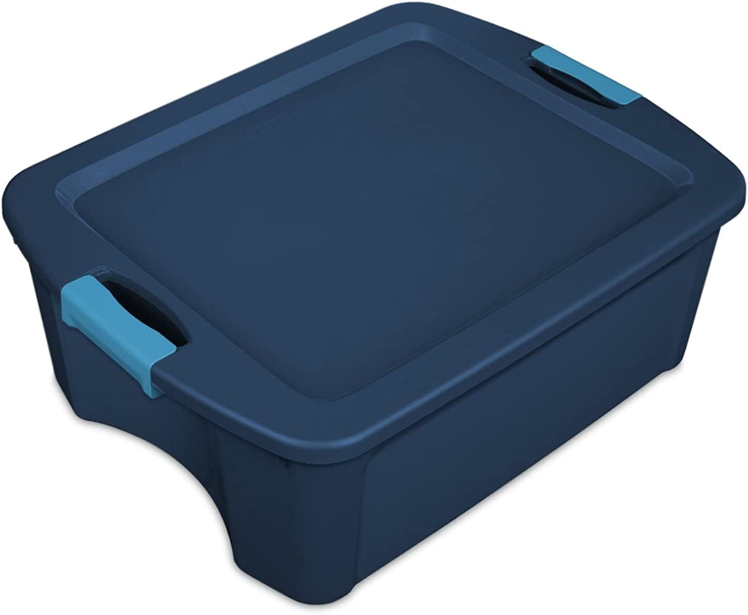Sterilite 12 Gallon Plastic Latch and Carry Storage Tote, True Blue 36 ...