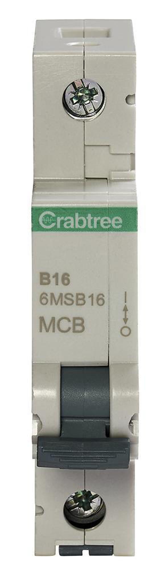 CRABTREE - Loadstar 16A Single Pole MCB, B Curve, 6kA - Walmart.com
