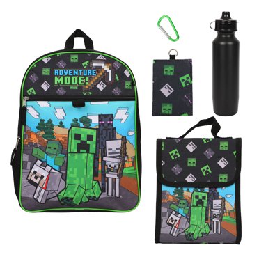 Minecraft Backpack 16" Creepers Front Pocket Boom TNT Green Boys Kids ...