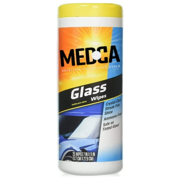 Glass Cleaner Wipes - 25-Count Disposable Cleaning Wipes, Ammonia-Free ...