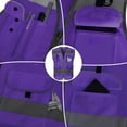 TCCFCCT Purple Safety Vest for Men Women 9 Pockets High Visibility ...