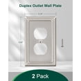 2-Pack Duplex Outlet Cover Plate, Metal Wall Plates for Electrical ...