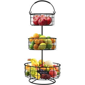 3-Tier Market Basket Storage Stand for Fruit,Vegetables, Households ...
