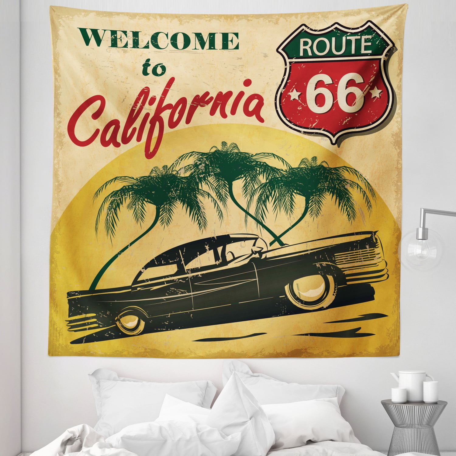 Retro Tapestry, Retro Welcome to California Advertising Seat of ...