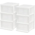 IRIS USA 3-Drawer Plastic Storage Dresser, 2-Pack, Standing Organizer ...
