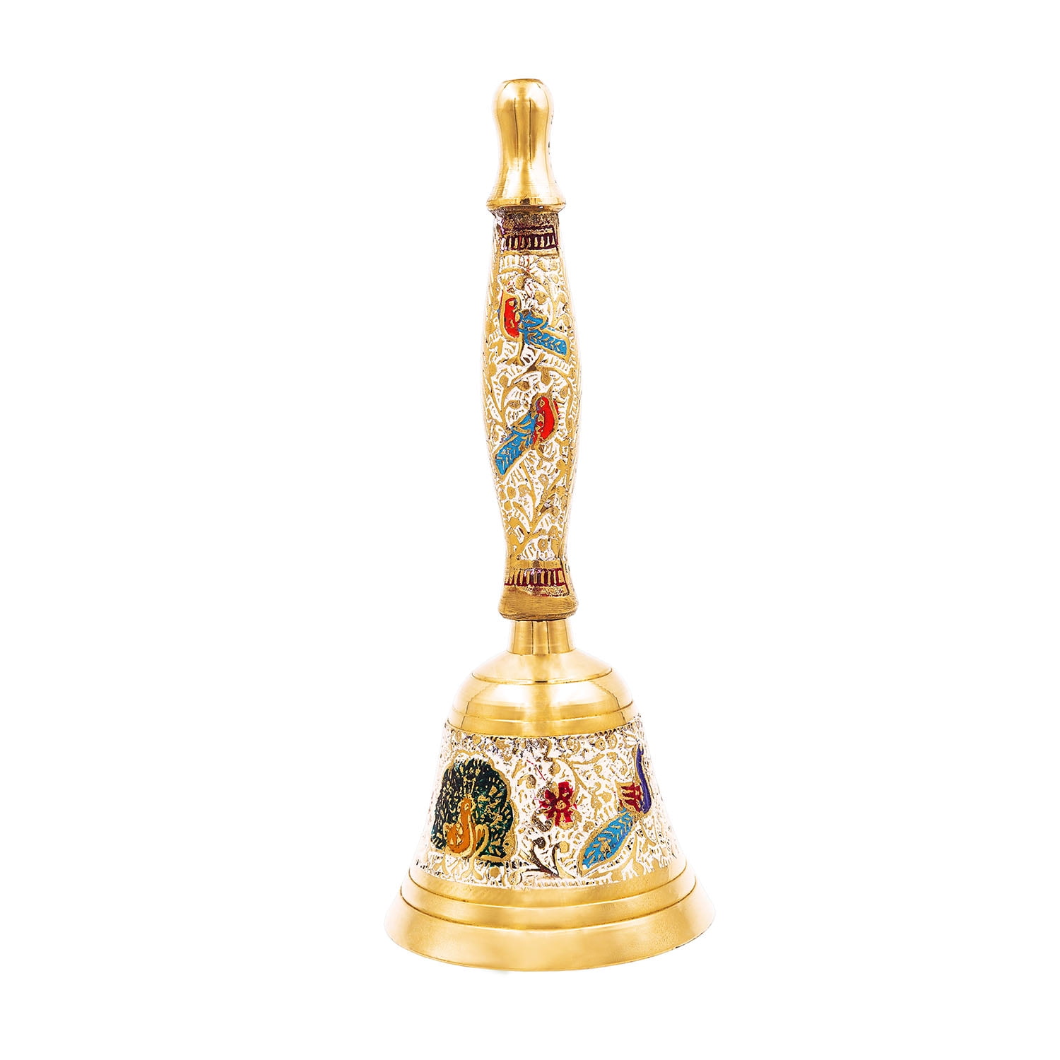 Shubhkart Solid Brass Hand Painted Hand Held Ghanti Bell for Puja ...