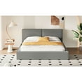 Gray Upholstered Queen Platform Bed | Add Style to Bedroom, Comfortable ...