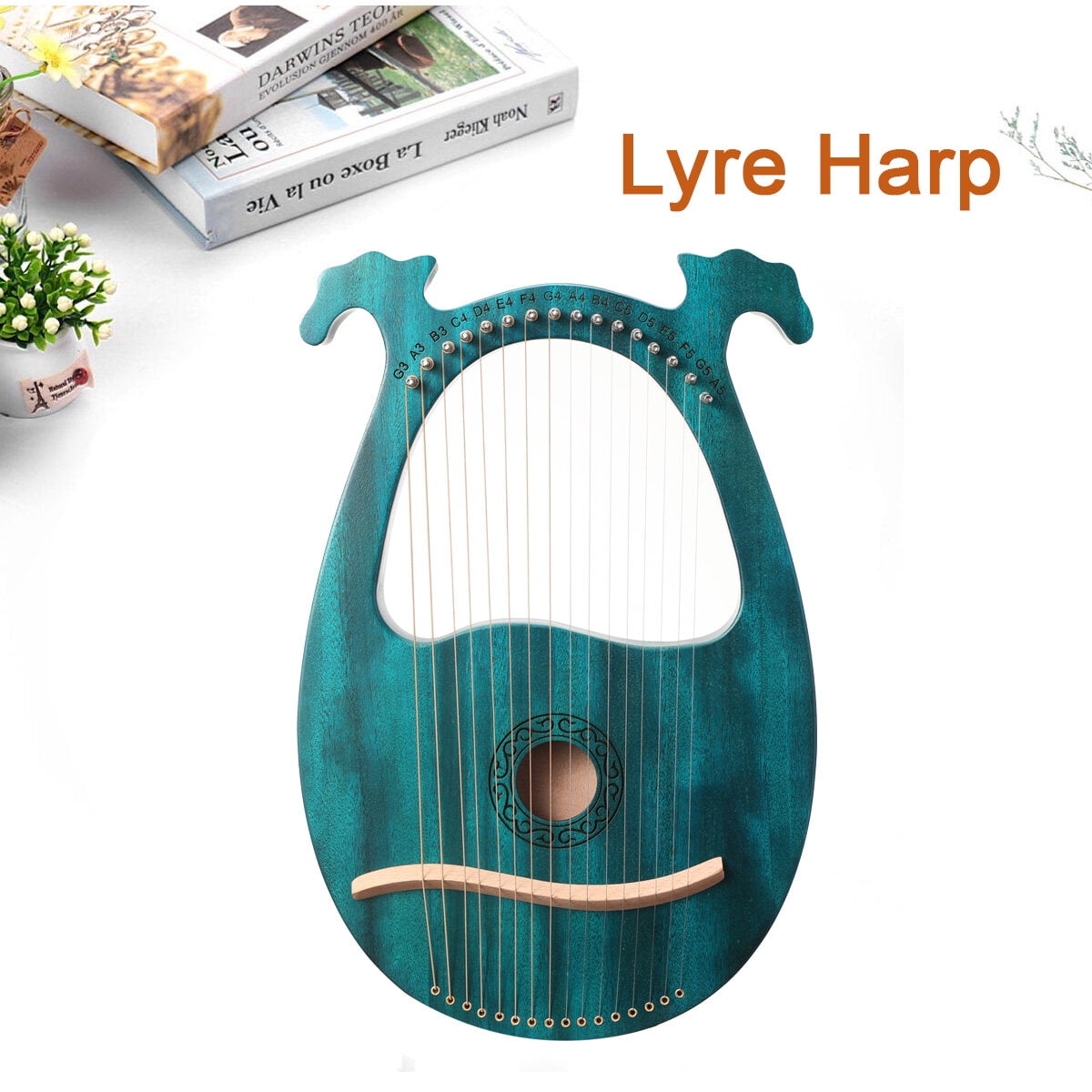 SUDEG Lyre Harp 16 Strings Mahogany Body Harp with Tuning Wrench ...