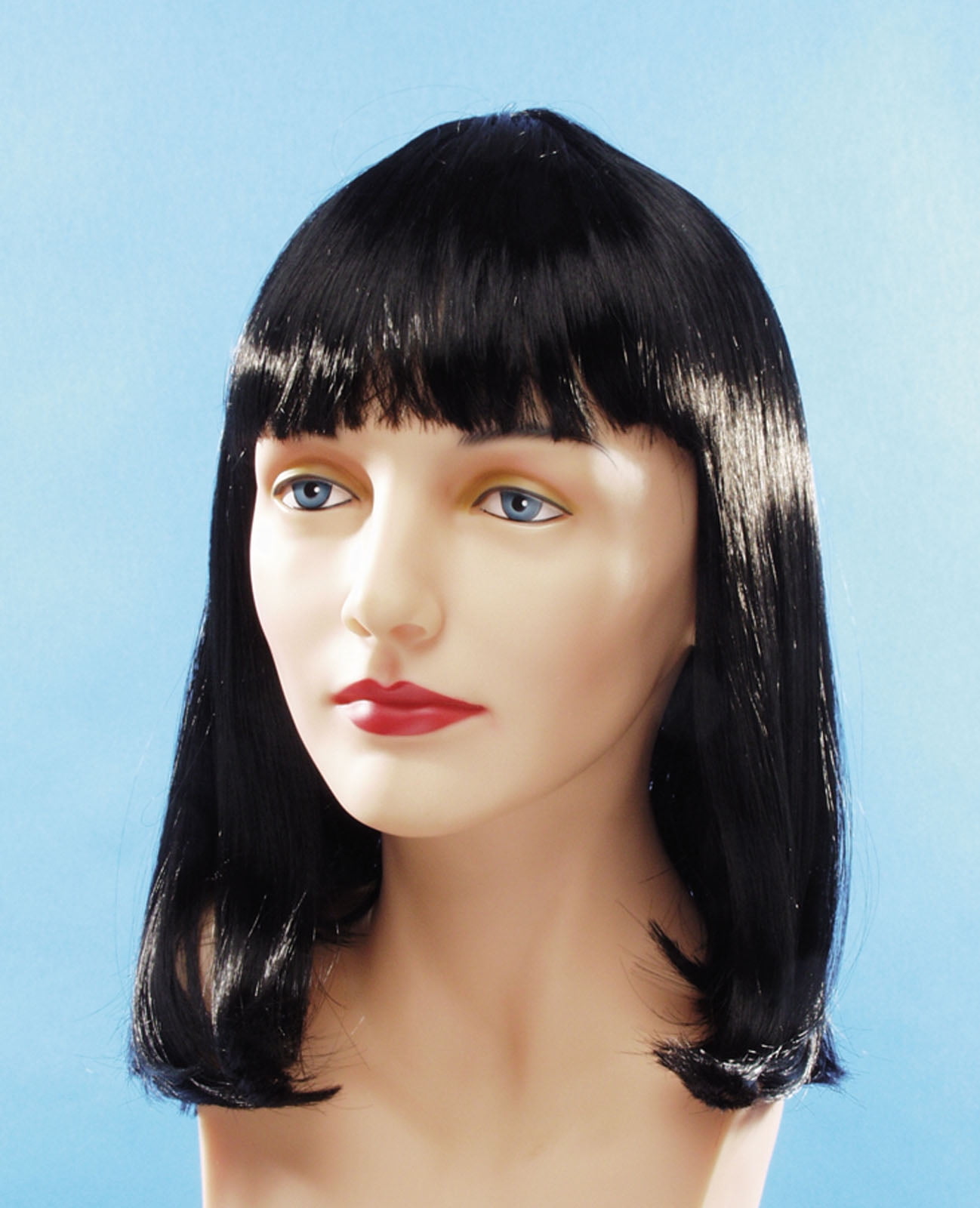 Star Power Flapper Bob with Bangs Short Length Straight Wig, Black, One ...