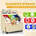 Costway Sturdy Wooden Toy Box Storage Unit Organizer with Rolling Toy ...