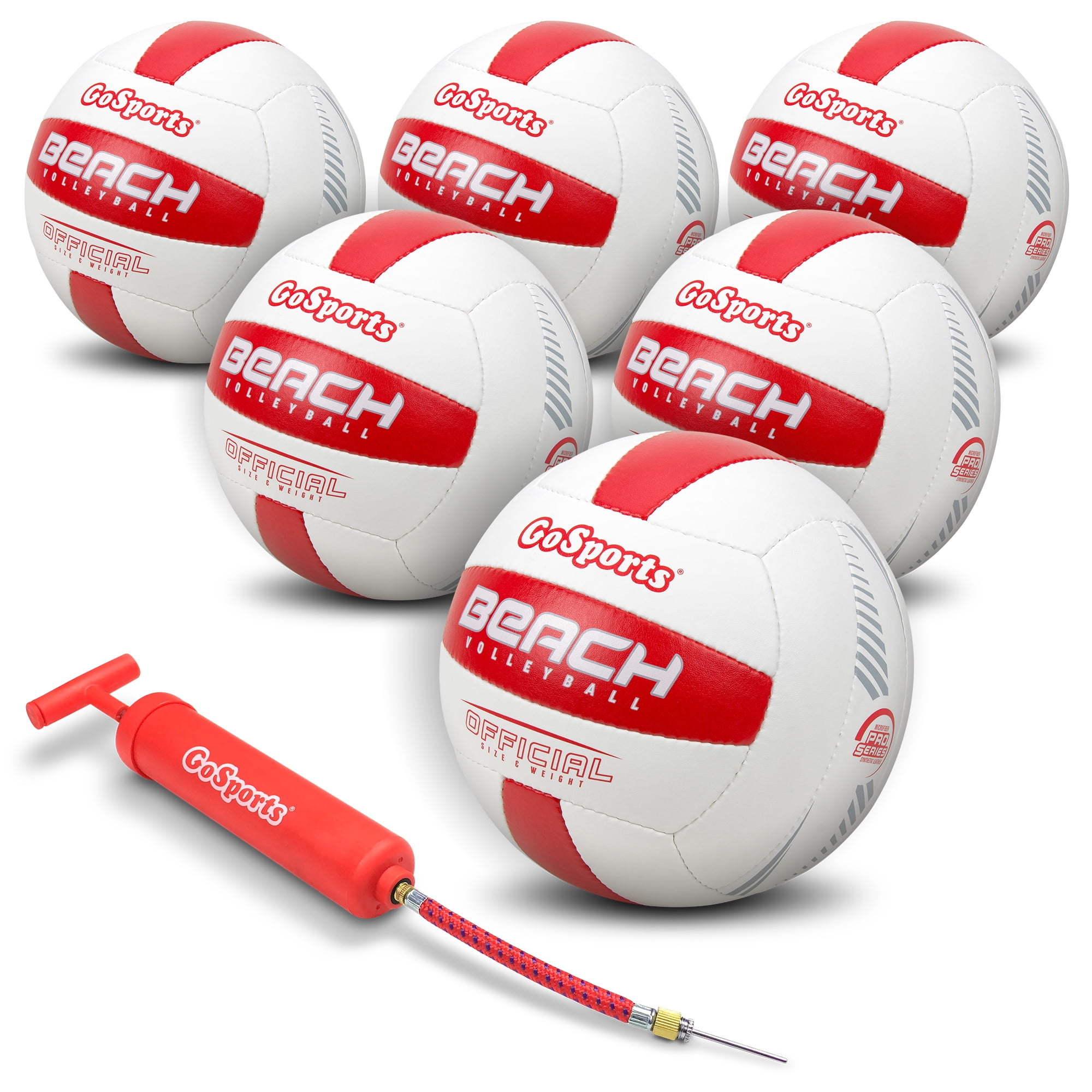 GoSports Pro Series Outdoor Beach Volleyball 6 Pack - Regulation Size ...