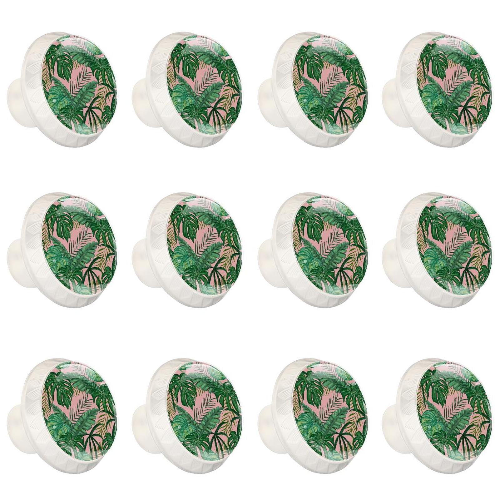 12 Pcs Tropical Green Leaves Knobs for Kitchen Cabinet Cupboard Dresser ...
