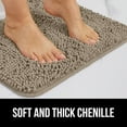 GORILLA GRIP Chenille Bath Rug 60x24, Rubber Backing Quick Dry Washable ...