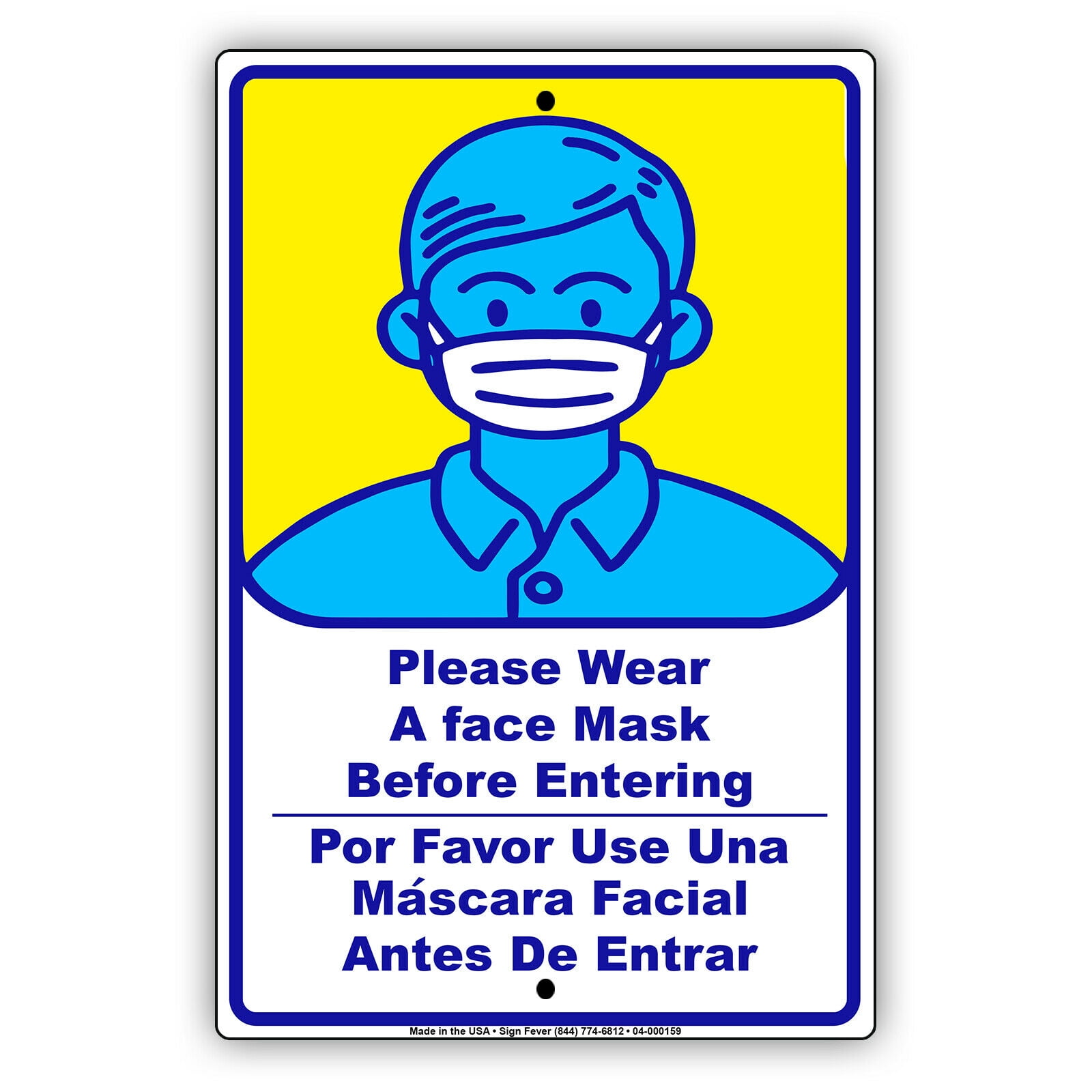 Please Wear A Mask Before Entering safety aluminum metal sign 8"x12 ...