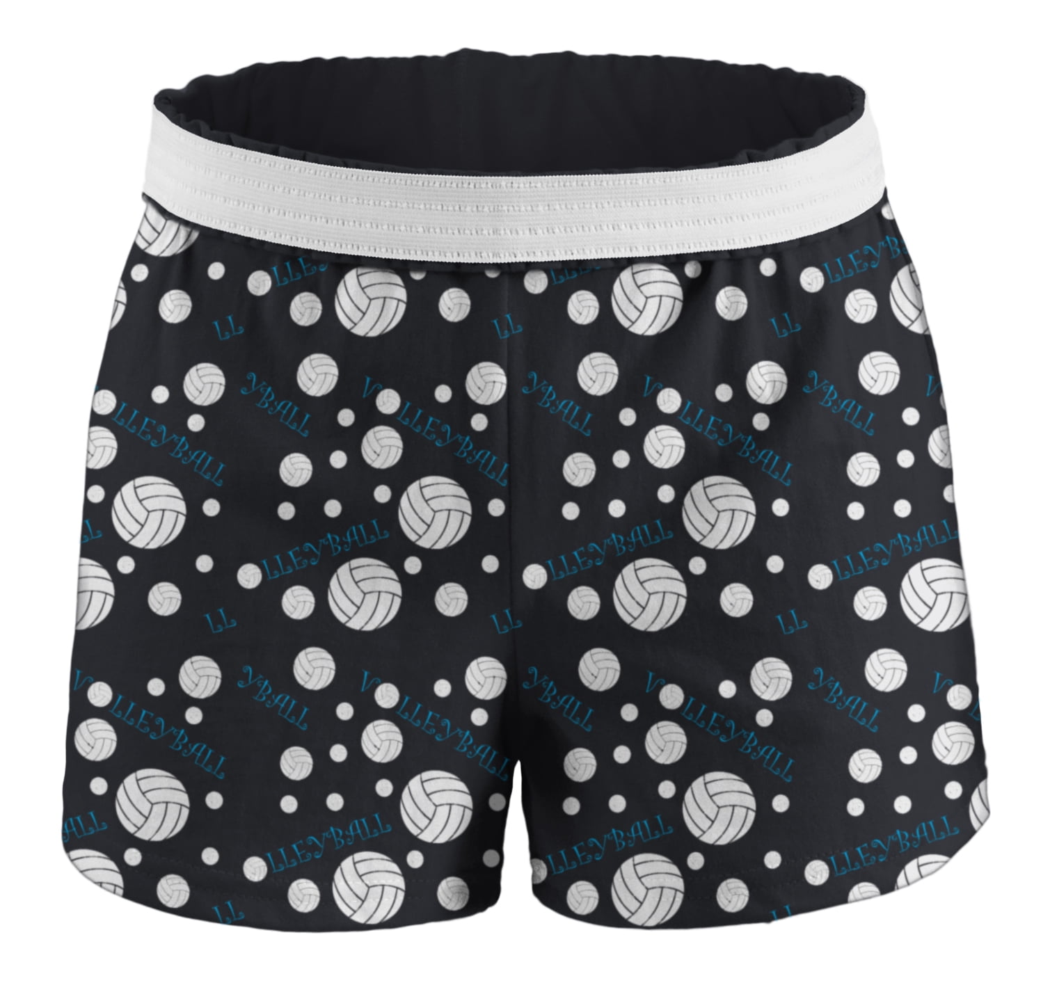 soffe girls' big authentic cheer short, volleyball print, small ...