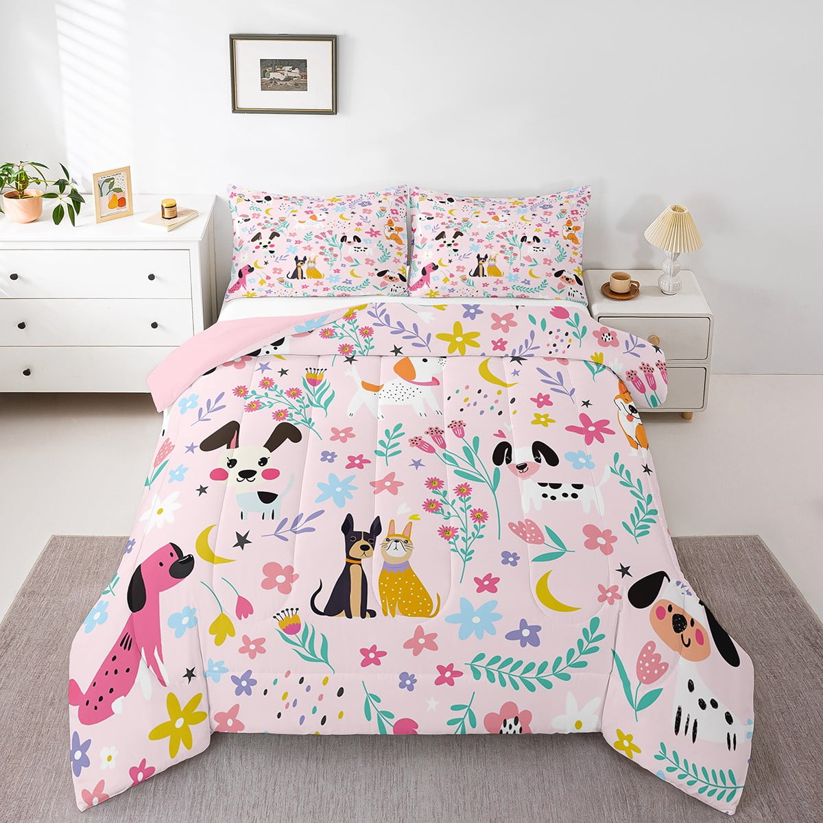 Click here for Erosebridal Cartoon Dog Bedding Twin Size colorful... prices