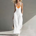 FAHUOMU Women's Overalls Wide Leg Cargo Belted Summer Outfits Solid ...