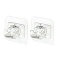 TOYMYTOY 2Pcs Transparent Curtain Rod Clips with Self Adhesive Bathroom ...
