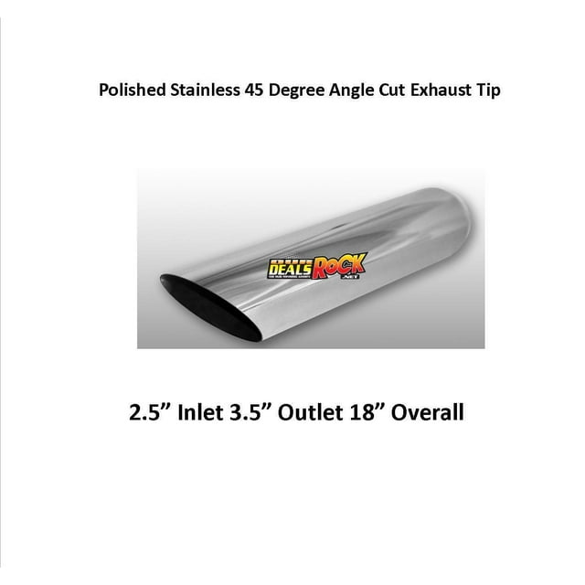 Brand New Polished Stainless Angle Cut Exhaust Tip 2 1/2" IN 3 1/2" Out ...