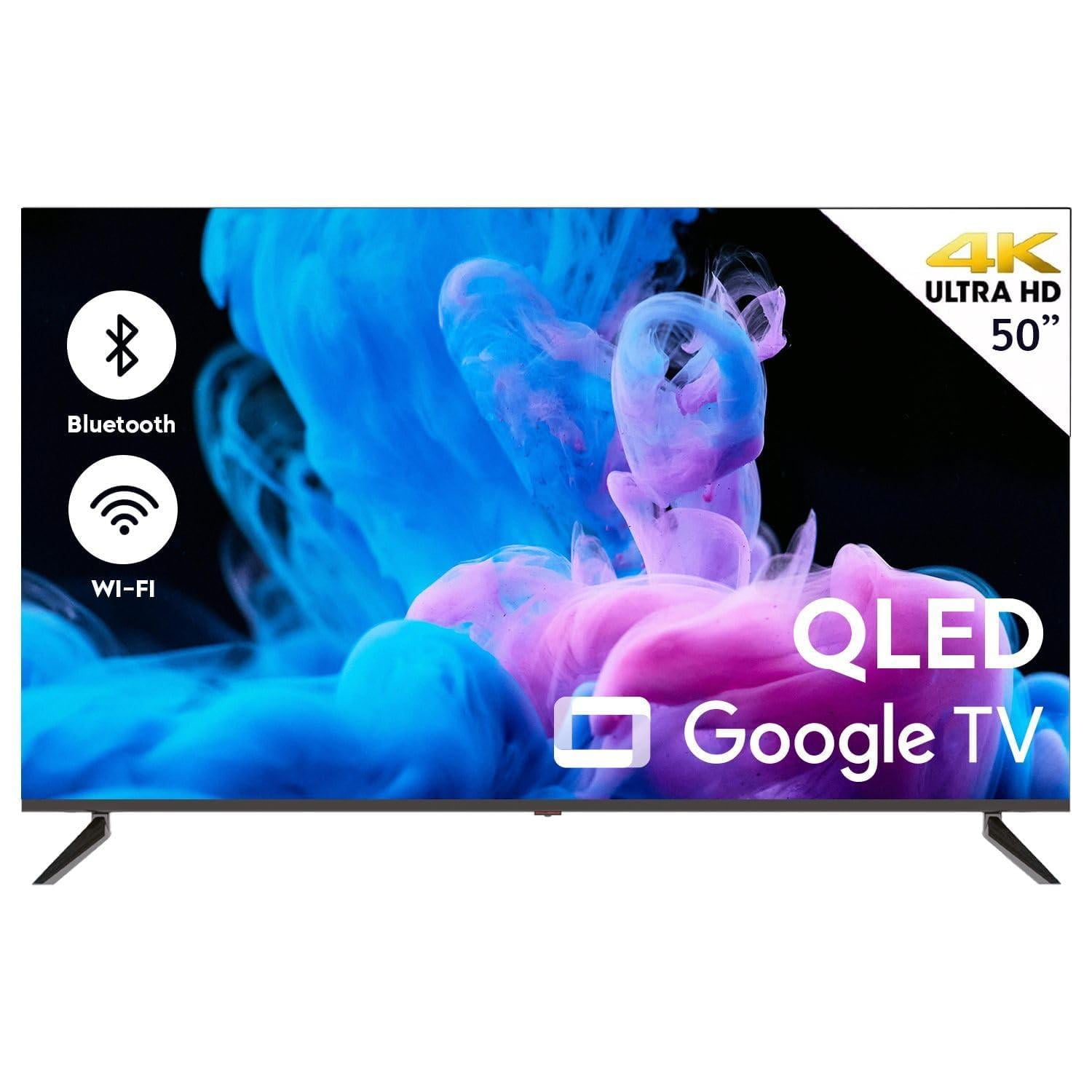 CUORY Smart TV Android Google TV Television Pantalla 50" Pulgadas QLED | Vive en 4K | 4K UHD ...