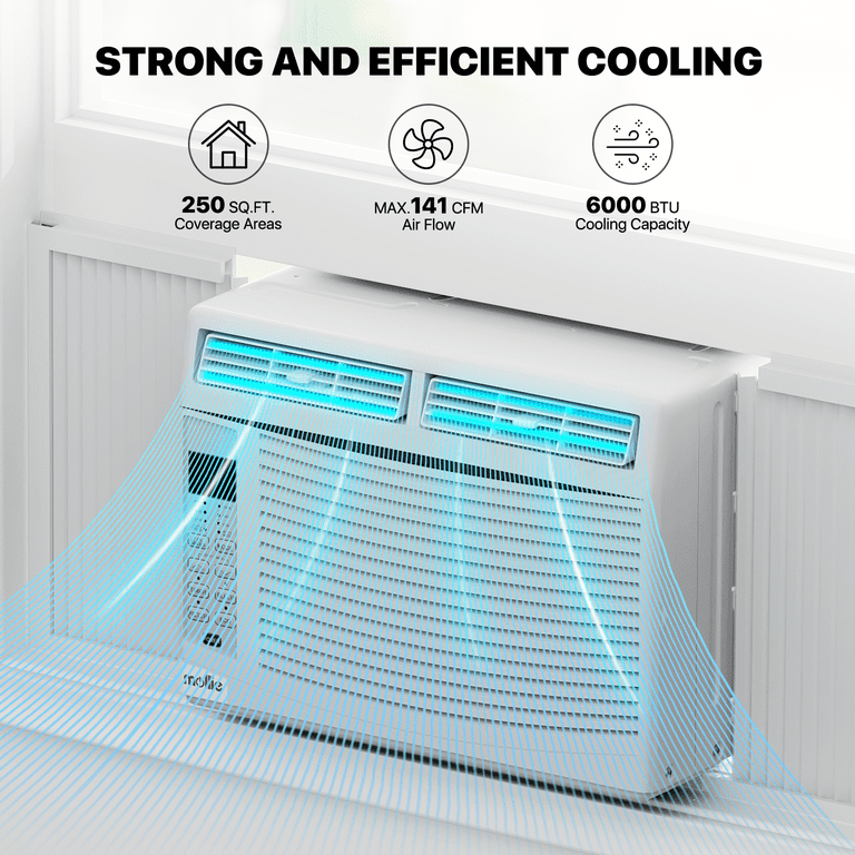 5000 Btu Window Air Conditioner 6000 BTU Window Air Conditioner - Cools ...