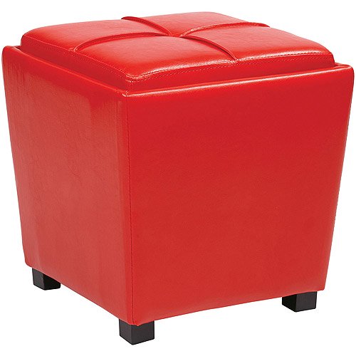 Vinyl Storage Ottoman, Multiple Colors - Walmart.com