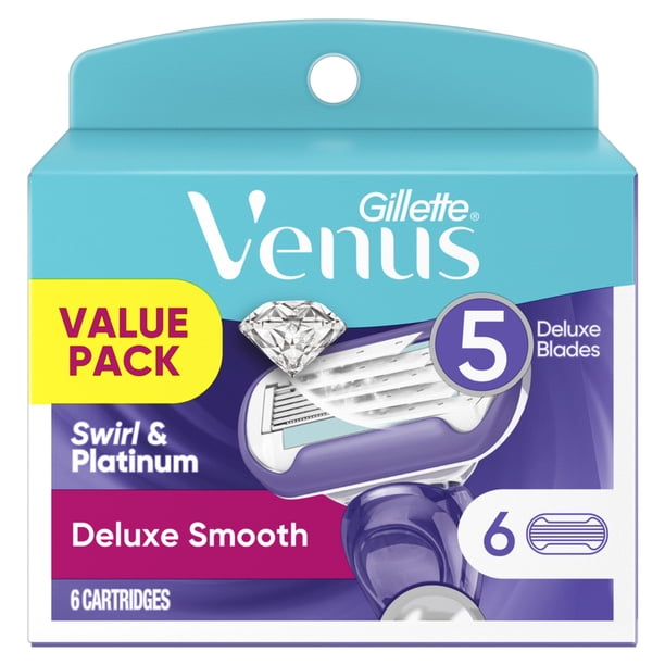 Gillette Venus Deluxe Smooth Swirl Womens Razor Blade | 6 Refills ...