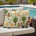 2 Pack Outdoor Waterproof Throw Pillow Covers,Forest Animal Green Tree ...