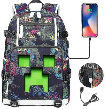 Minecraft Backpack Usb Backpack For Laptop Kids School Bags | Walmart ...