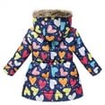 Toddler Girls Coat Boys Winter Cartoon Prints Hooded Jacket Thicken Windproof Zipper Warm ...