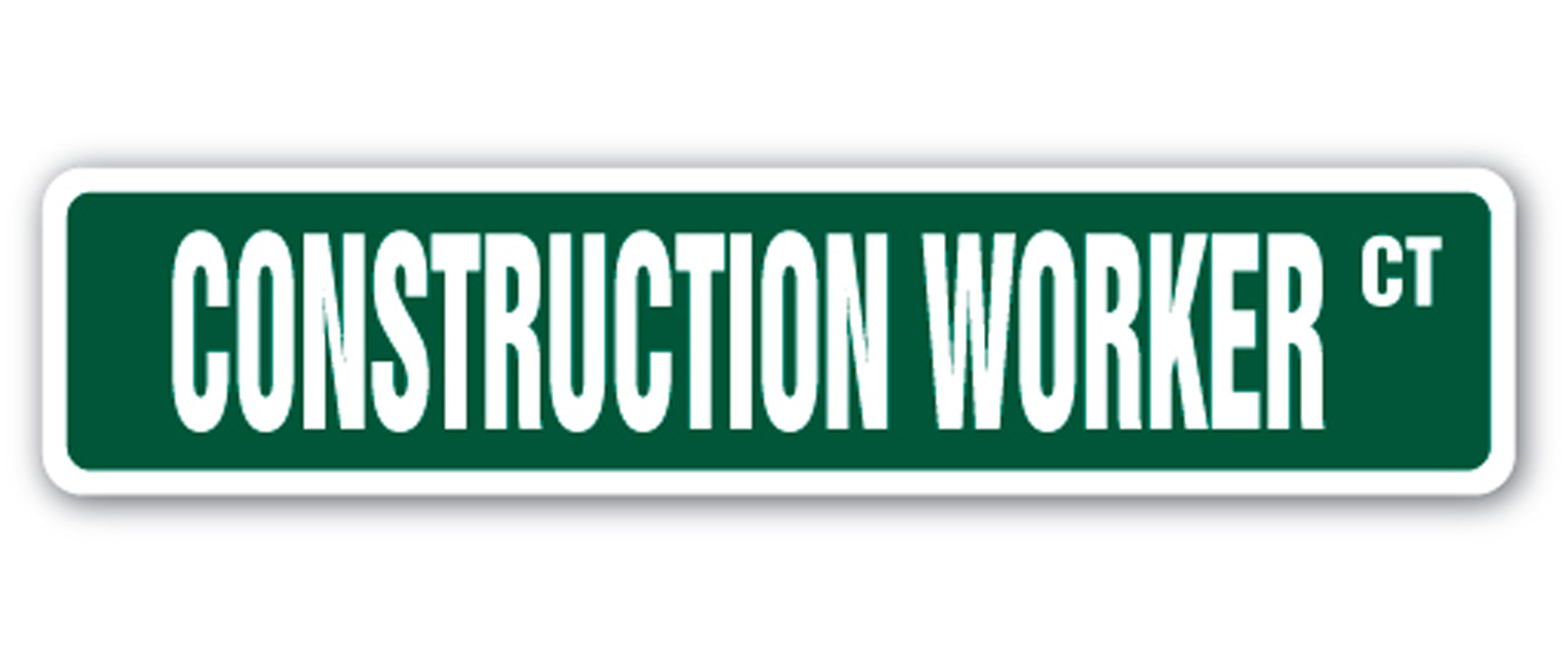 CONSTRUCTION WORKER Street Sign carpentry craftsman wood timber lumber ...