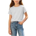 Amidoa Girls Short Sleeve Cotton Cute T-Shirts Tops Soft Casual Summer ...