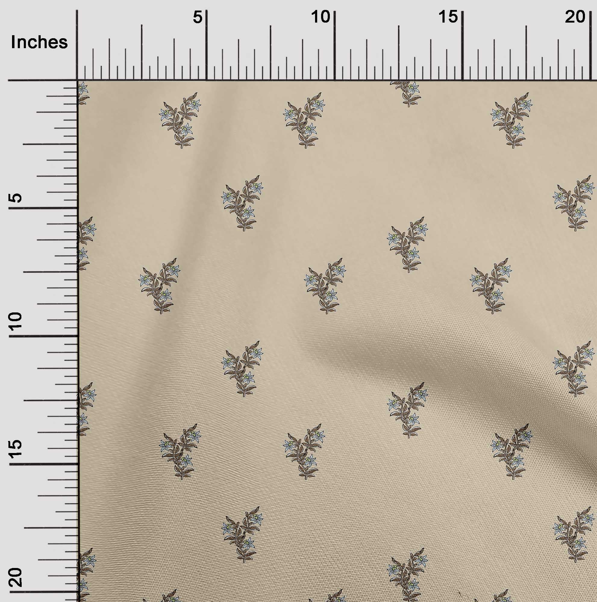 oneOone Silk Tabby Hot Curry Fabric Leaves & Flower Floral Dress ...
