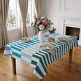 Abstract Stripes Ombre Blue Line Table Cloth 60x84in, Waterproof ...