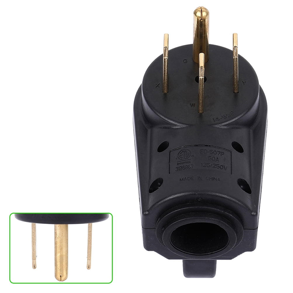 cciyu 50 Amp RV Replacement Male Plug, Heavy Duty, Copper Contacts ...