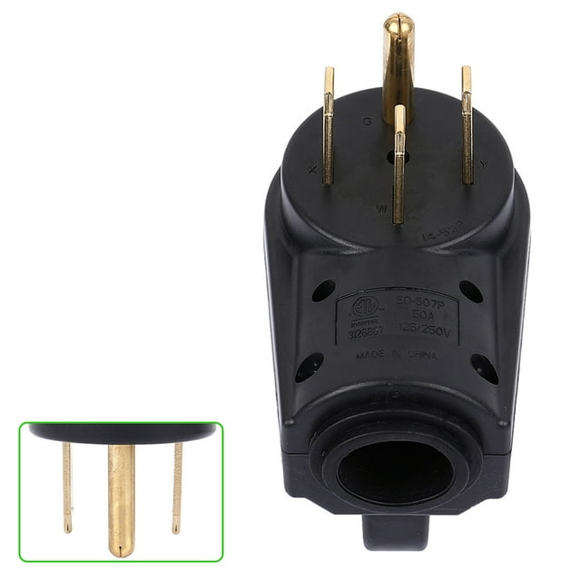 CCIYU 125/250V 50Amp Heavy Duty RV Replacement 50 Amp Male Plug with ...